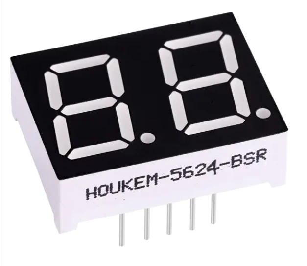 1" 5V 20mA common Anode Blue 2-digit Seven segment display